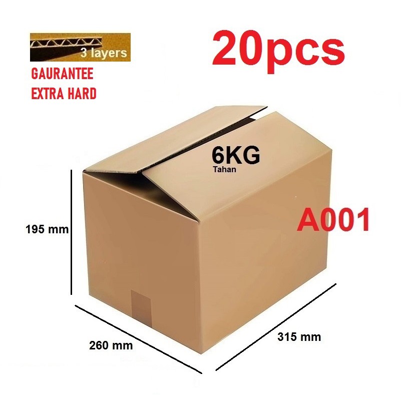 (STRENGHT HARD - 20PCS) Carton Box / Packing Box / Packaging Box | Shopee Malaysia