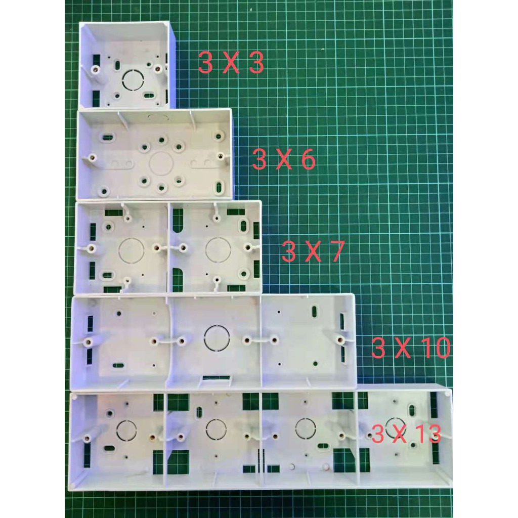 PVC NUT BOX SURFACE TYPE BOX/ ELECTRICAL BOX/ BASE 3X3 3X6 3X7 3X10 ...