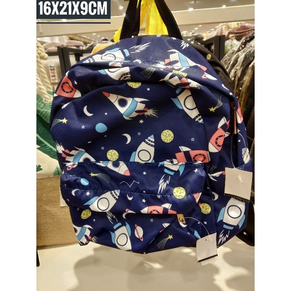 Kid's Backpack Kaison Dark Blue (Spaceship and Planets) | Shopee Malaysia