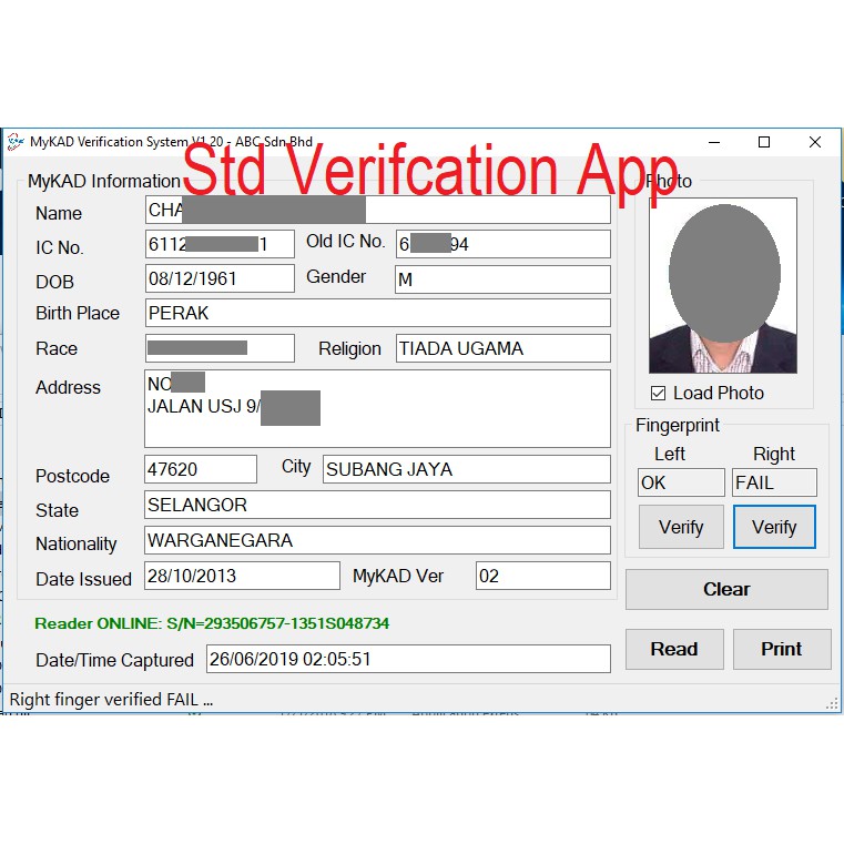 SAGEM/IDEMIA MSO1350 E2/V3/E3 PC/Windows MyKAD+Fingerprint Reader ...