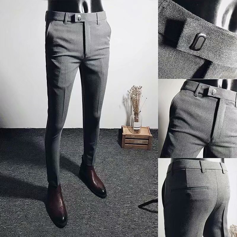 [READY STOCK] Men Office Formal Long Pants Plus Size Black Straight ...