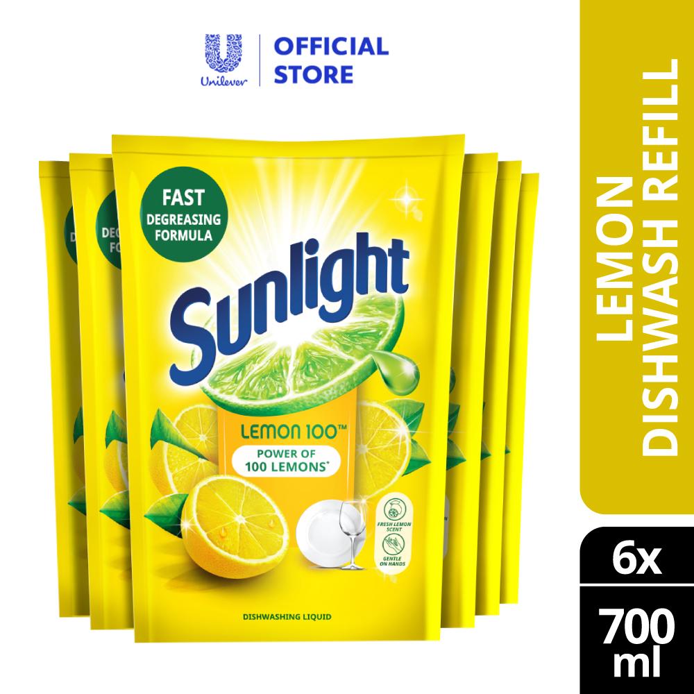 [Bundle of 6] Sunlight Dishwash Liquid Refill Lemon 700ml | Shopee Malaysia