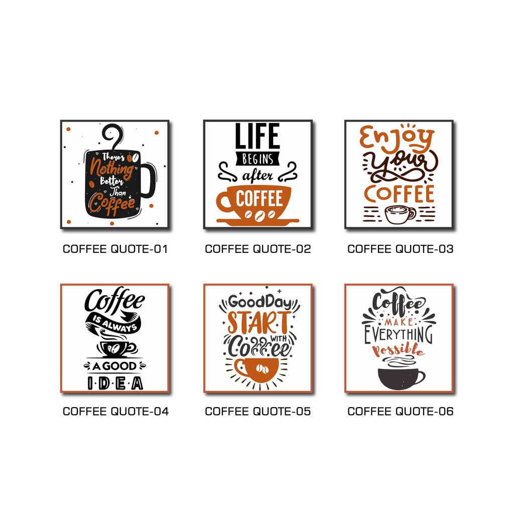 Wall Decoration Display Poster Coffee Bar Quote Coffee Words Vintage ...