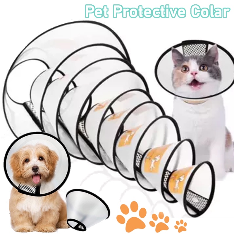 Pet Recovery Elizabethan Collar Plastic Neck Cone Ring Cover Dog Cat ...