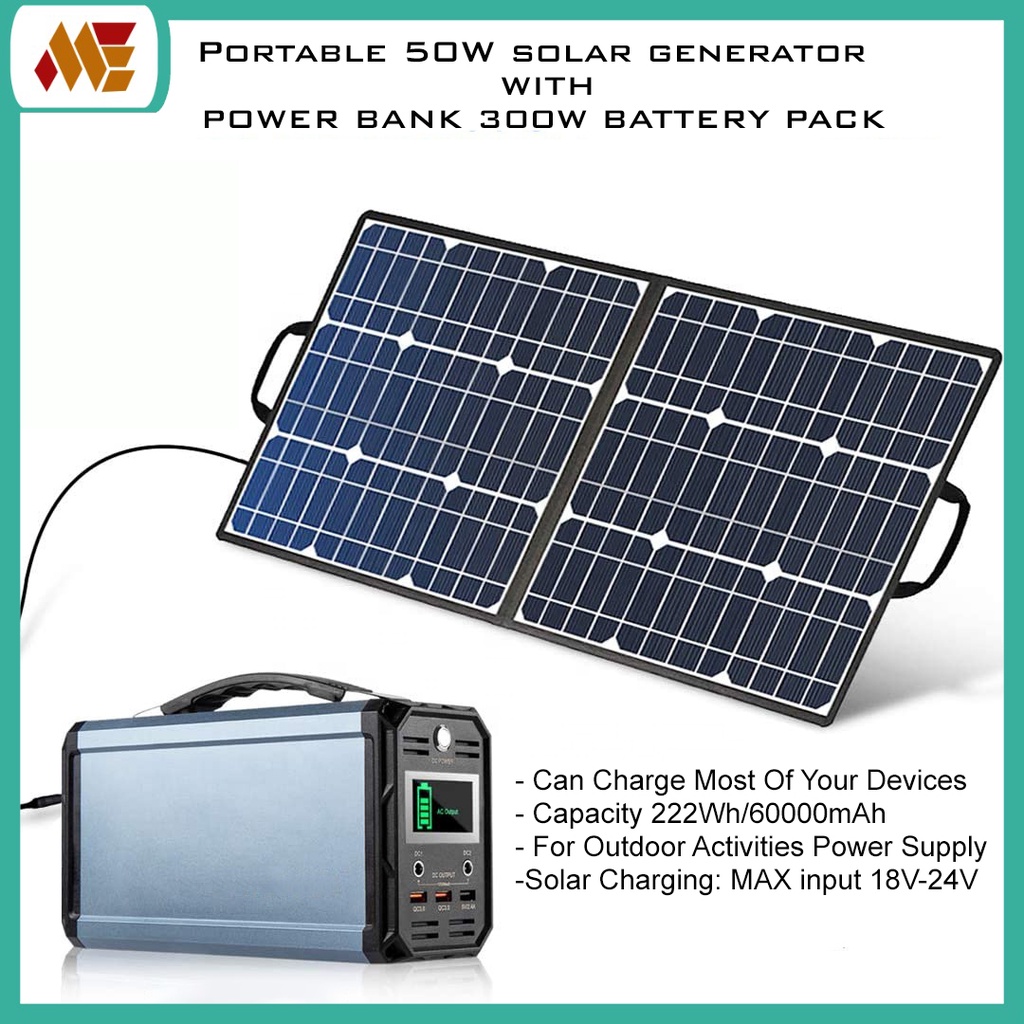 G300 Portable Solar Panel Power Station with 300W 220V Power and 60 ...