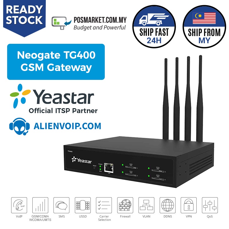 Yeastar NeoGate TG400 GSM Gateway Call Center System AlienVOIP Malaysia ...