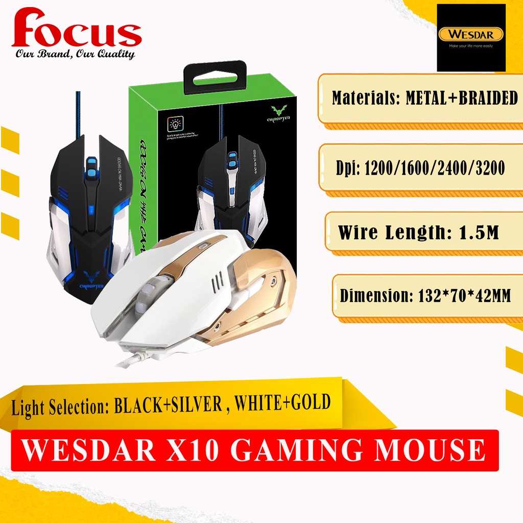 [Gaming Mouse] Wesdar x10 Professional Gaming mouse | Shopee Malaysia