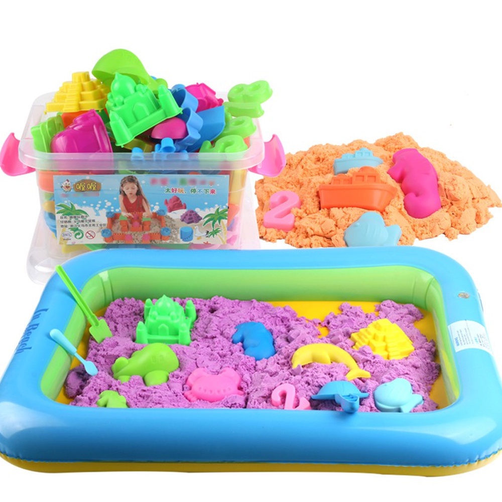 (2KG)50Pcs Sand Sets Dynamic Eco Sand Castle Play Set Slime Tools Play ...