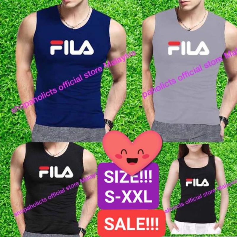 🔥 SINGLET FILA🔥 SLEEVELESS SINGLET UNISEX DESIGN LELAKI DAN PREMPUAN ...