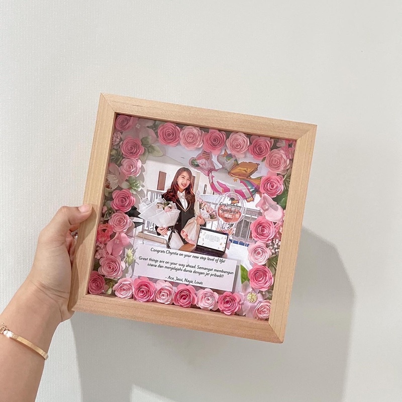 3d Paper Flower Frame | 3d Gift Graduation Frame | Birthday Gift Frame ...