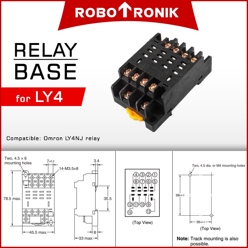 Relay Base Socket (MY2 MY3 MY4 LY2 LY3 LY4 MK2 MK3) Loose Ding, Screw ...