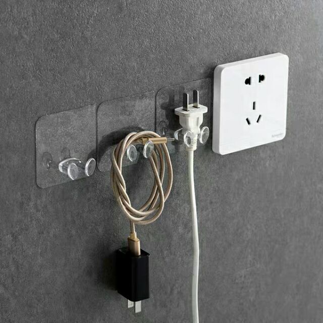 【5pcs】Multi Function Transparent Power Plug Socket Holder Hook | Shopee ...