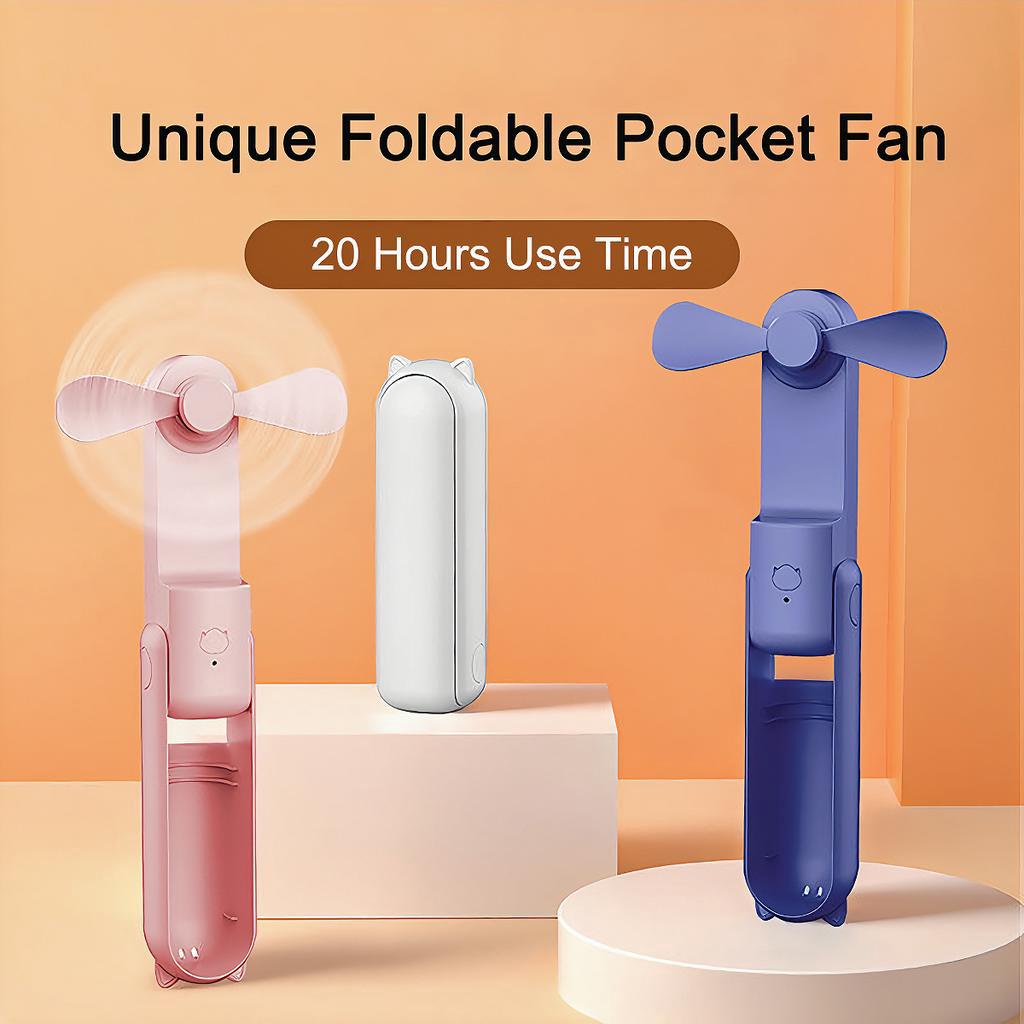 Mini Foldable Fan Cute Portable Emergency Powerbank 2000mah Pocket Fan ...