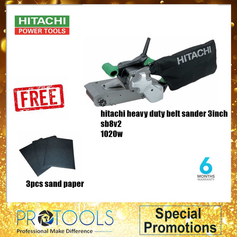 HITACHI SB8V2 BELT SANDER 1020W foc 3 sand paper | Shopee Malaysia