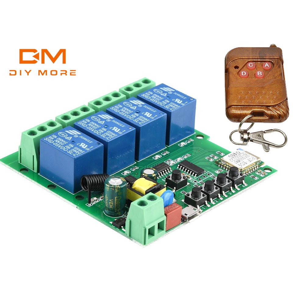 DIYMORE eWelink 4 Channel Smart 5V 12V 220V WiFi Relay Switch Module ...