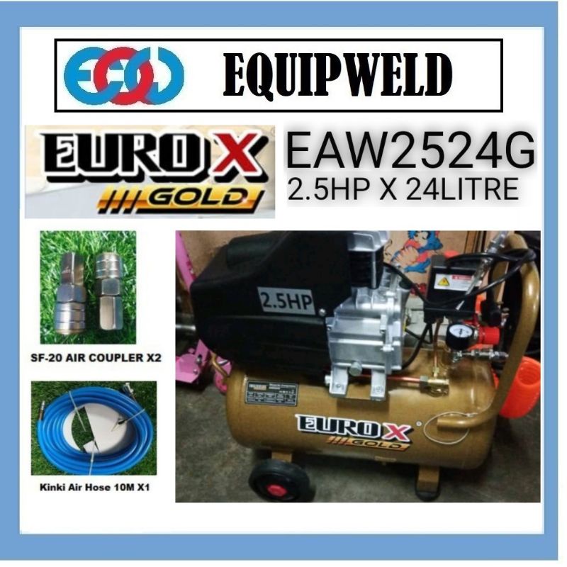 EUROX GOLD EAW2524G AIR COMPRESSOR DIRECT DRIVEN 2.5HP X 24LITRE (EUROPOWER) EAX2524G EAW2524 ...