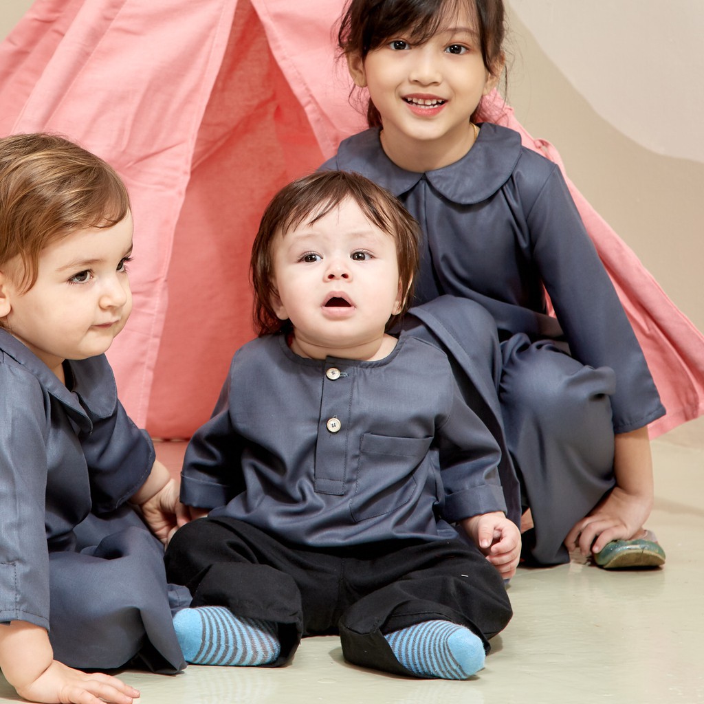 Baju Raya By Laboo Set Family Sedondon 15 Warna - Grey | Shopee Malaysia
