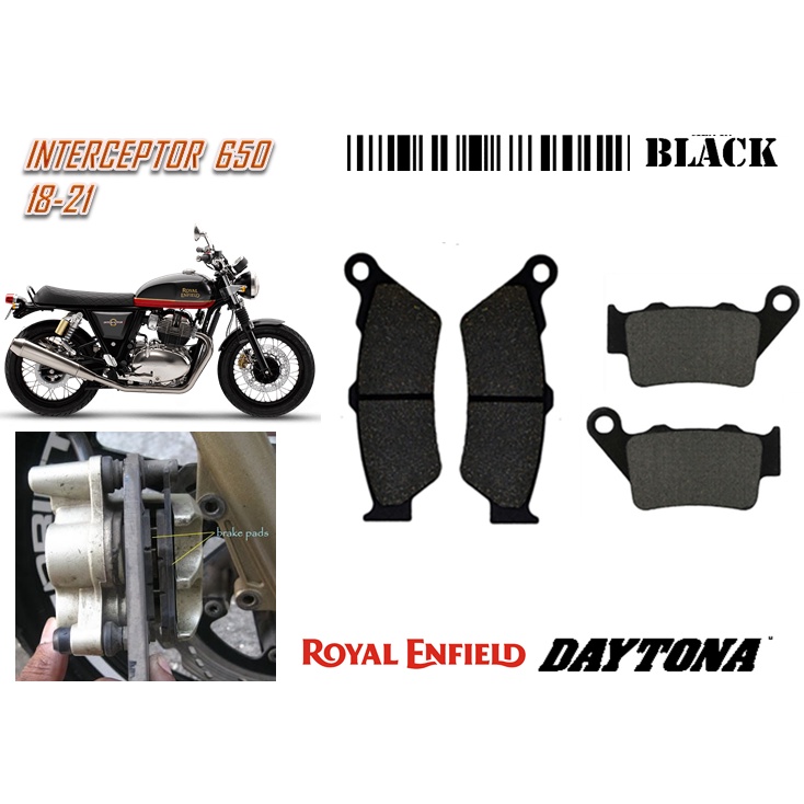 ROYAL ENFIELD DISC BRAKE PADS INTERCEPTOR 650 BEST QUALITY BLACK ...