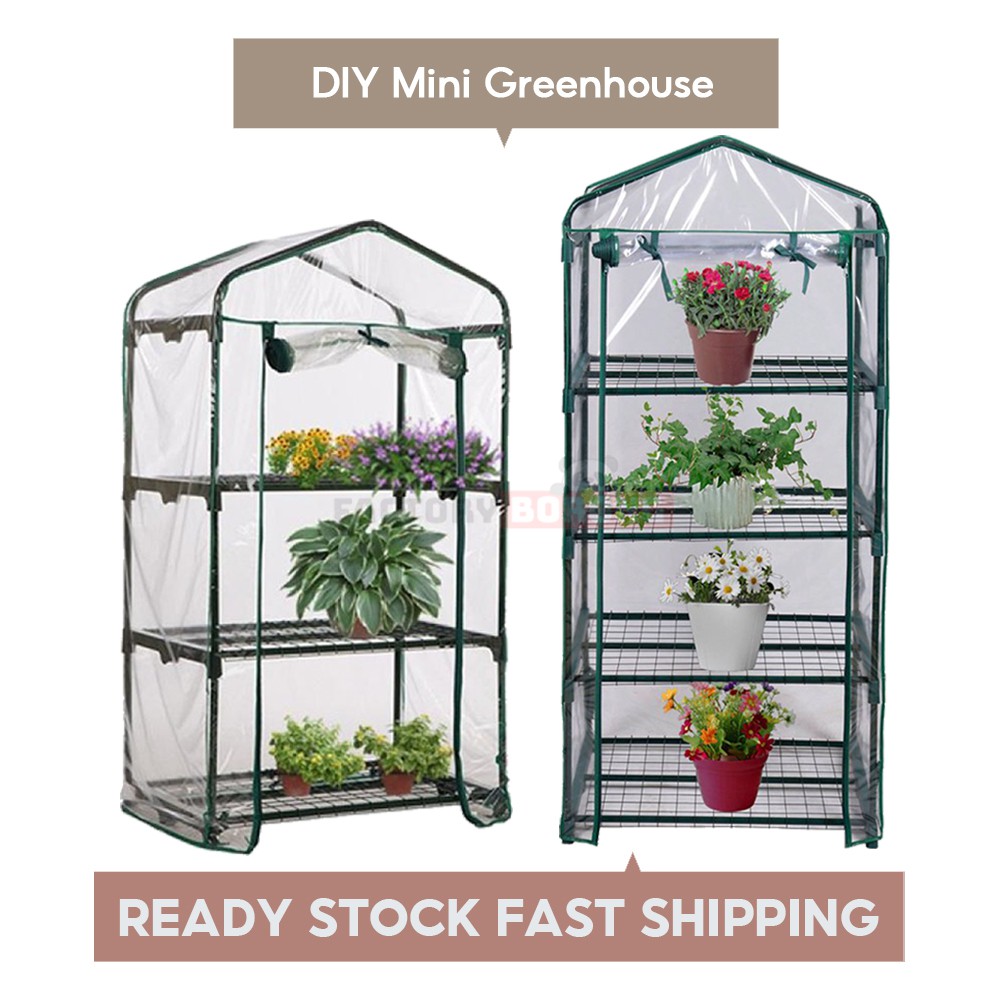 KILANG BORONG DIY Rumah Hijau Mini Plastik Lutsinar Rumah Hijau PVC ...