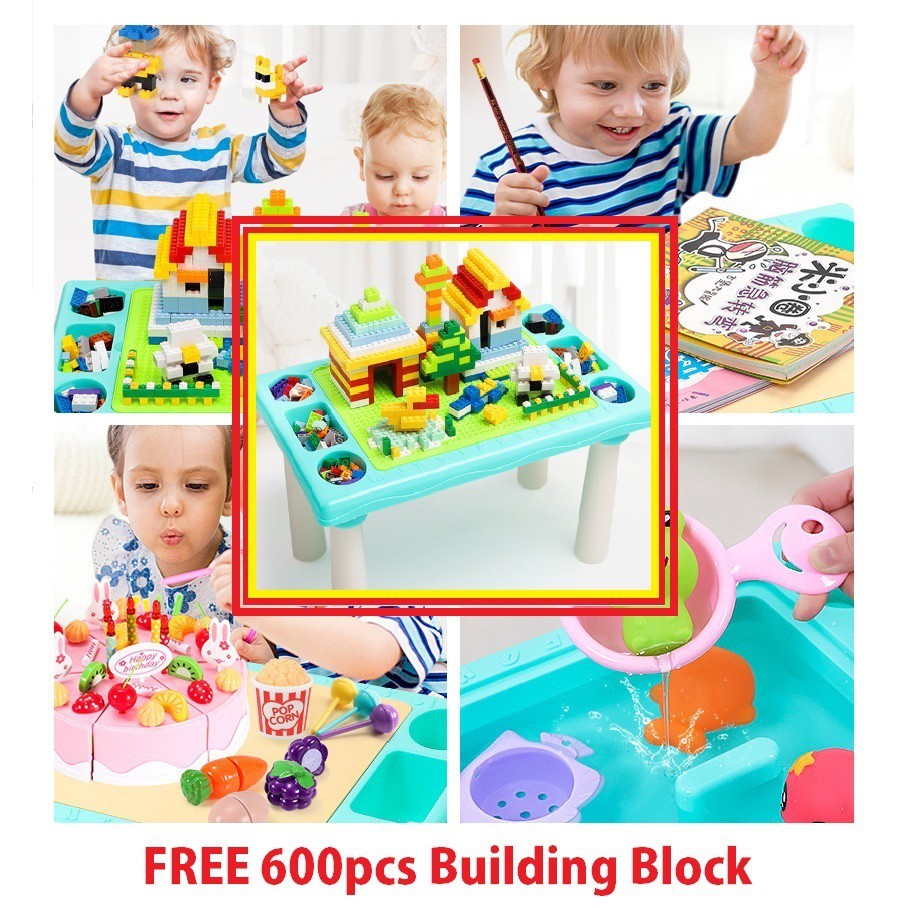 FREE 600pcs of Bricks Toys Multifunction Storage Table for Children ...