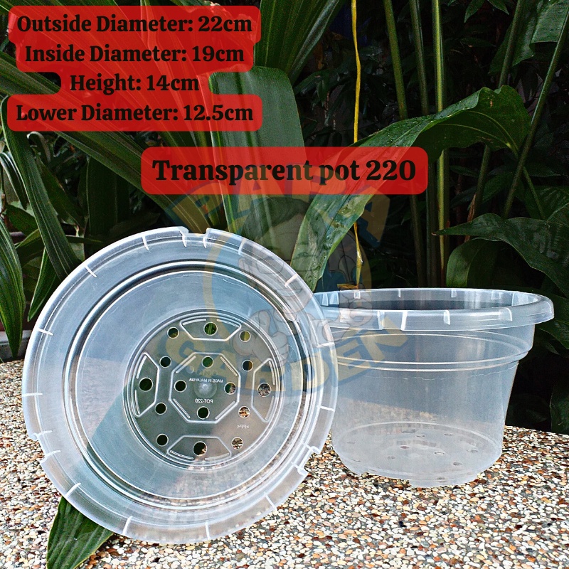 Flower Pot Transparent 150/170/220 Hydroponics Orchid Gardening Durable ...