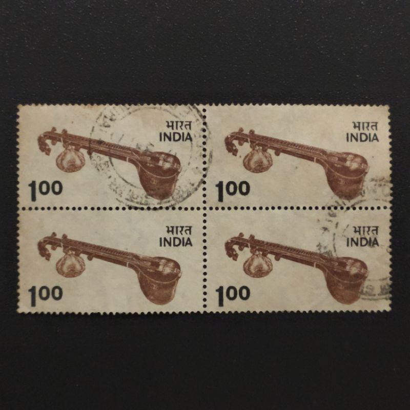 1974 Stamp India-Block of 4-Complete Used Stamp-A traditional Musical ...