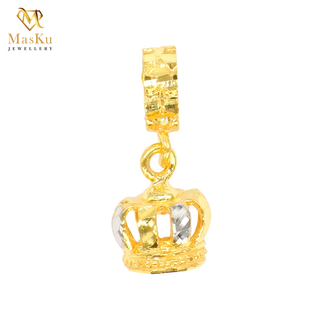 MasKu Jewellery 22K / 916 Charm Two Tone King Crown MKJH180486 | Shopee ...