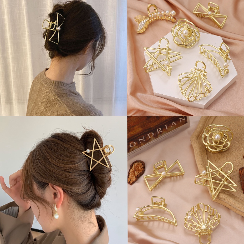 Korean Metal Hair Clip Back Head Hair Clip Large Clip Headdress Shark ...