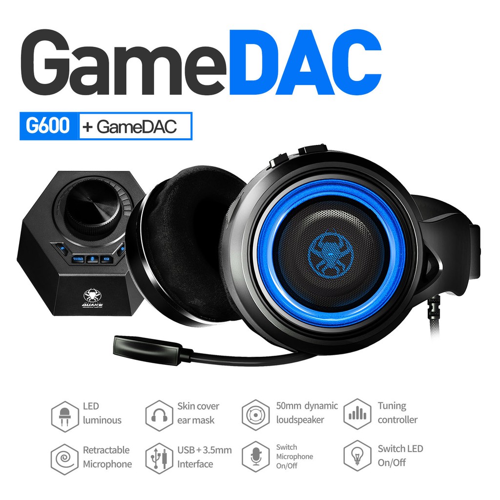 PLEXTONE G600 Super Gaming NeckBand Headset + GameDac Stereo PC Wired ...
