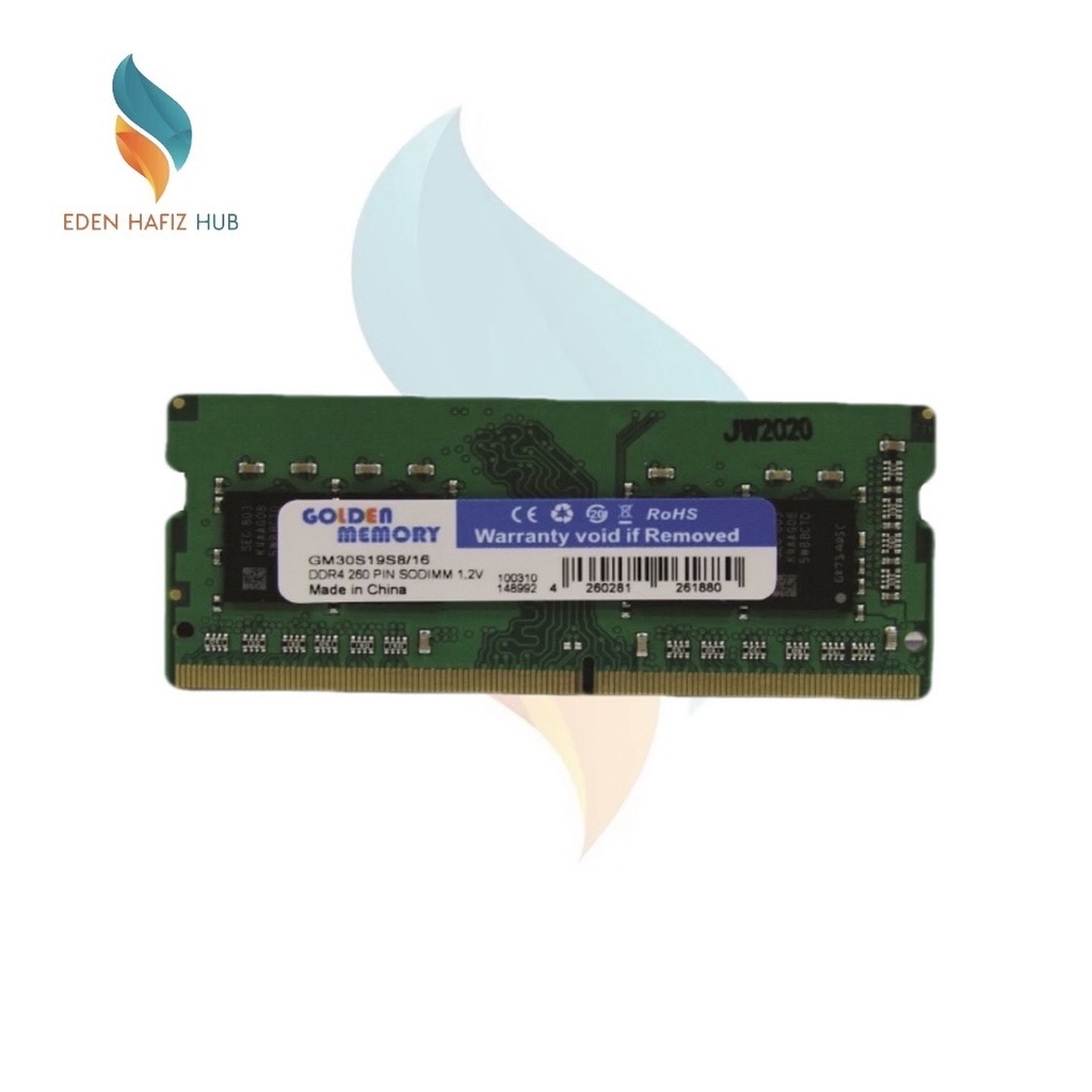 GOLDEN MEMORY DDR4 LAPTOP RAM 16GB SODIMM PC4-25600 3200MHZ | Shopee ...