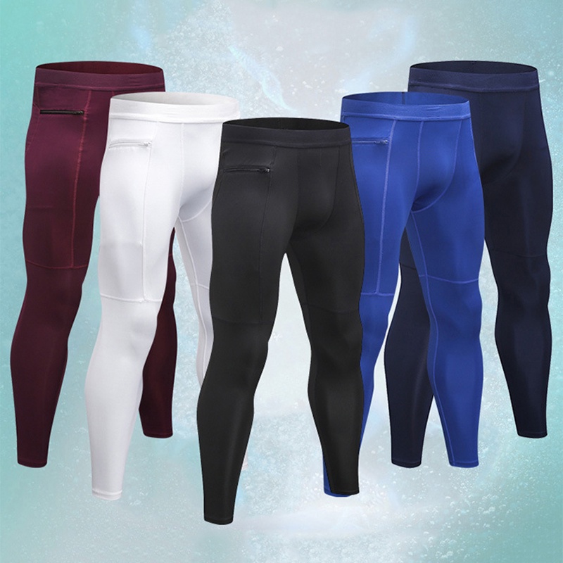 10 Colors Available Queshark Men's Compression Breathable Running Pants ...