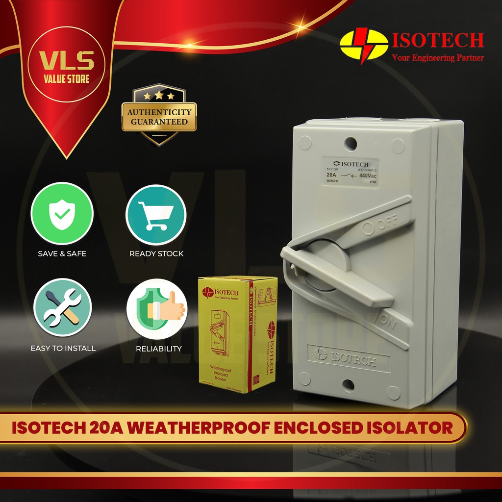 Isotech KTE Series 3P 20A 35A 63A Weatherproof Isolator 【Made In ...