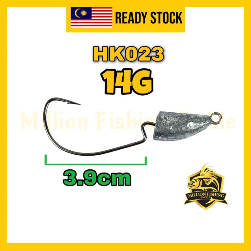 【HK023】5PCS Mata kail Bullet Jig Head Weedless Hook Softplastic casting ...