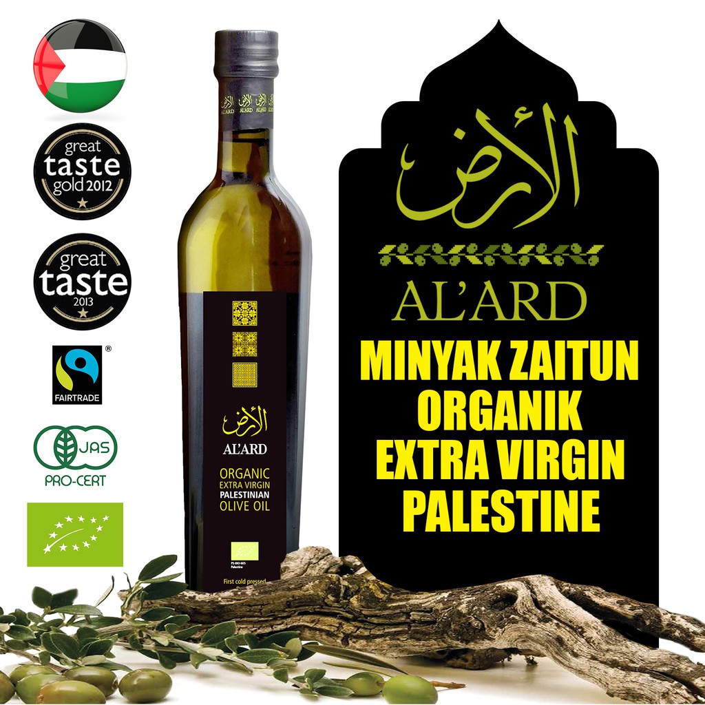 Al`Ard Organic Extra Virgin Olive Oil (Minyak Zaitun) Palestine (250ml ...