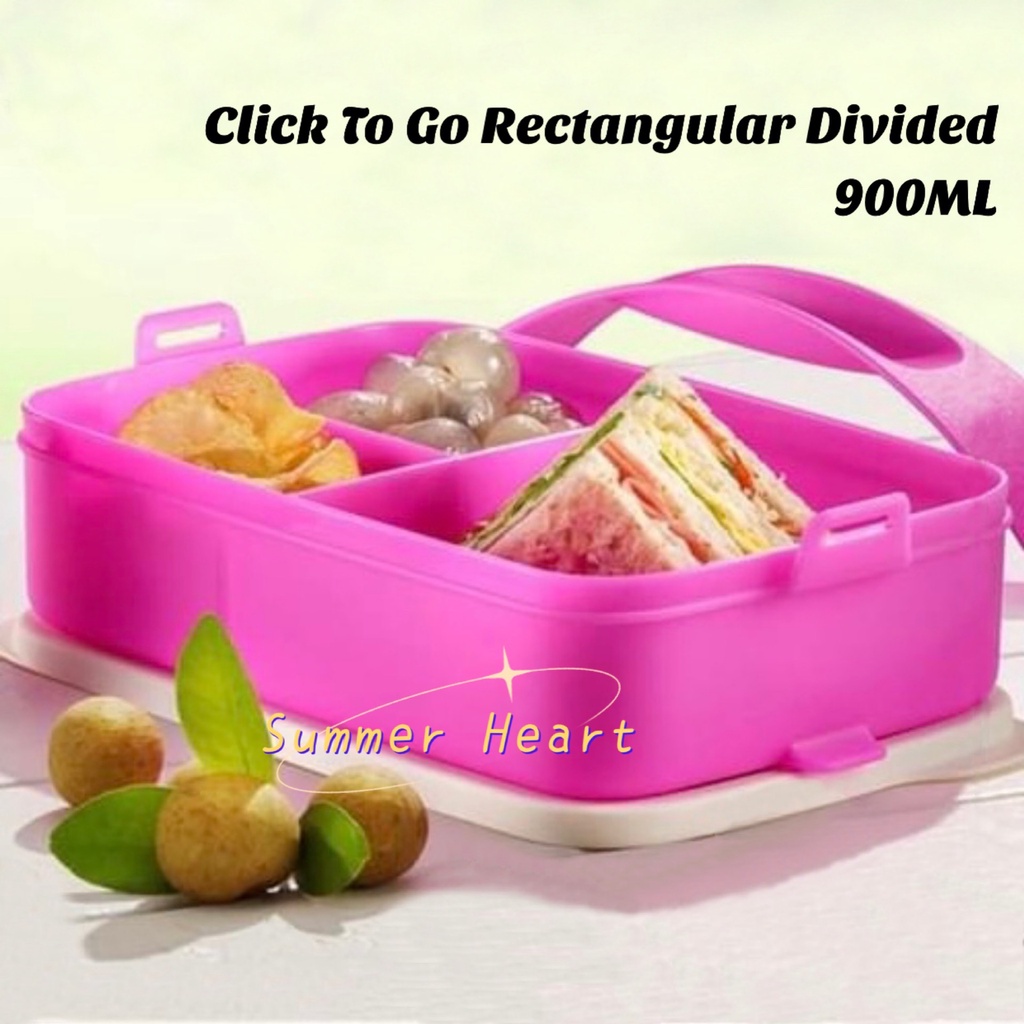 Tupperware Click To Go Rectangular Divided 900ml (1 layer+1 handle ...