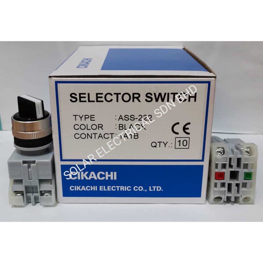 CIKACHI SELECTOR SWITCH 22MM ASS-222/ASS-223 BLACK COLOR | Shopee Malaysia
