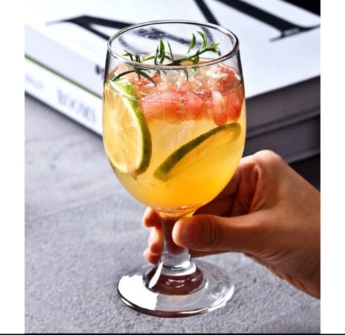 Water Goblet Glass Cup 311ml Banquet Gelas Berkaki Set of 6pcs Jus Glassware Wine Glassware ...