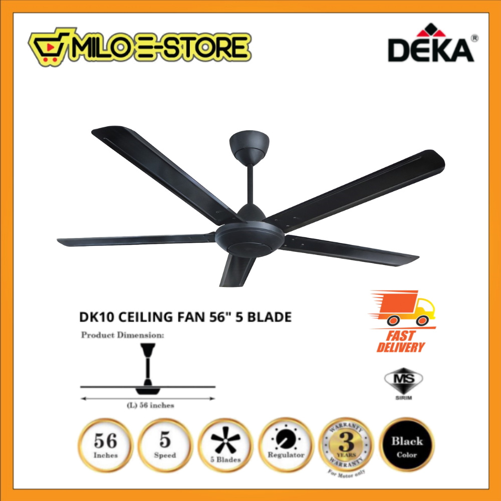 [Milo.Estore] DEKA DK10 56 "5 Blade 5 Speed Ceiling Fan With Electronic ...