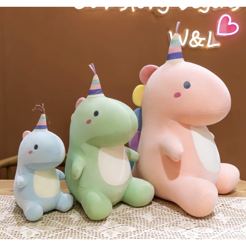 30-50cm Soft Party Dinosaur Soft Plush Macaroon Color Fluffy Dino Soft ...