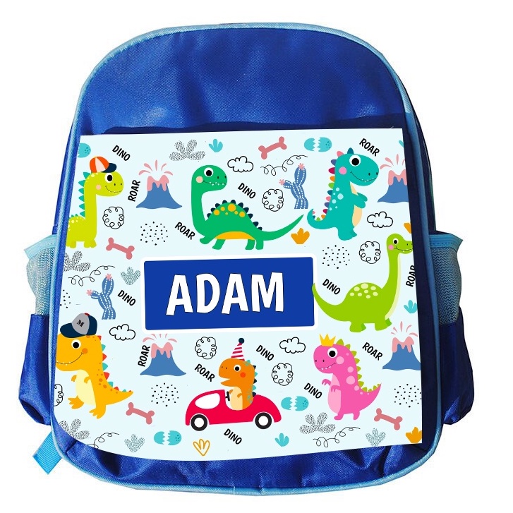 BLUE DINO Personalised Kid School bag - Pre-School, Taska, Kindergarten ...