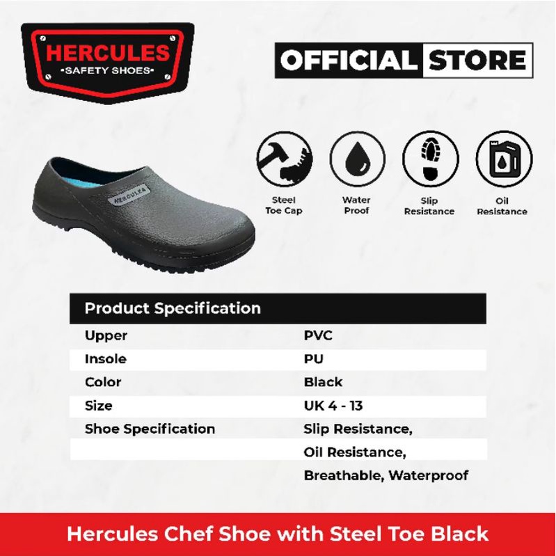 Hercules Chef Shoes Kitchen Shoes Toe Cap | Shopee Malaysia