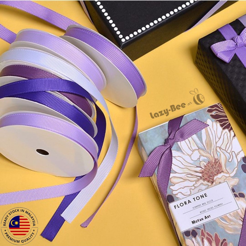 LAZY BEE 5 meter Purple Violet Orchid Lilac Grosgrain Ribbon Reben Door ...