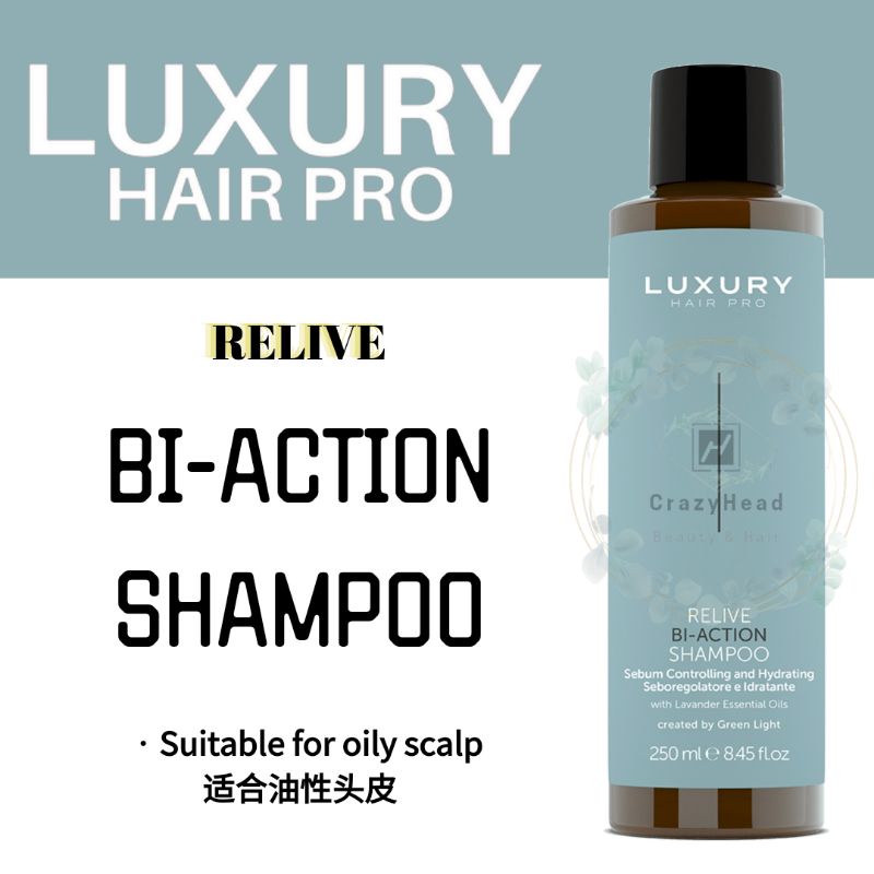 LUXURY HAIR PRO RELIVE BI-ACTION SHAMPOO (250ml) READY STOCK 100% ...