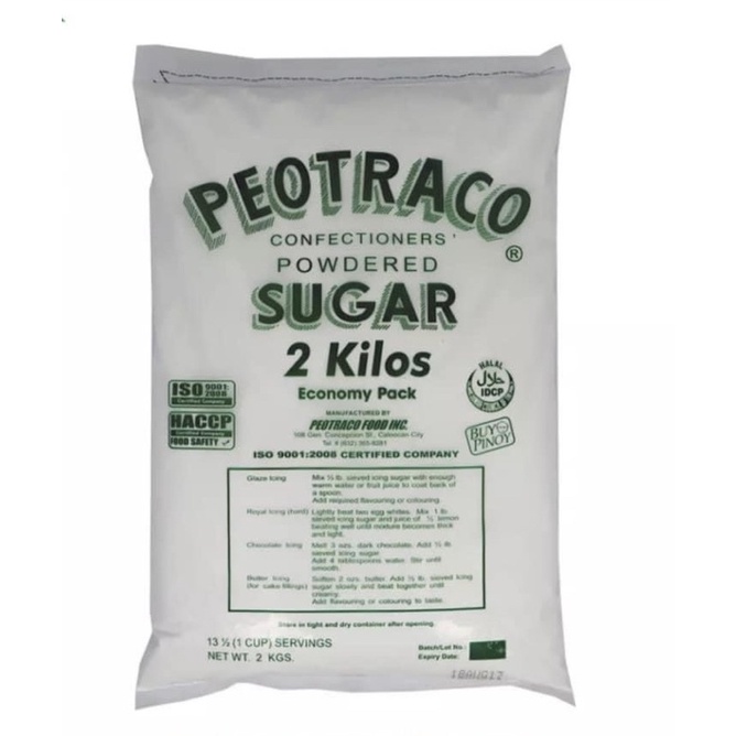 Peotraco Confectioner’s Powdered Sugar 2kg | Shopee Malaysia