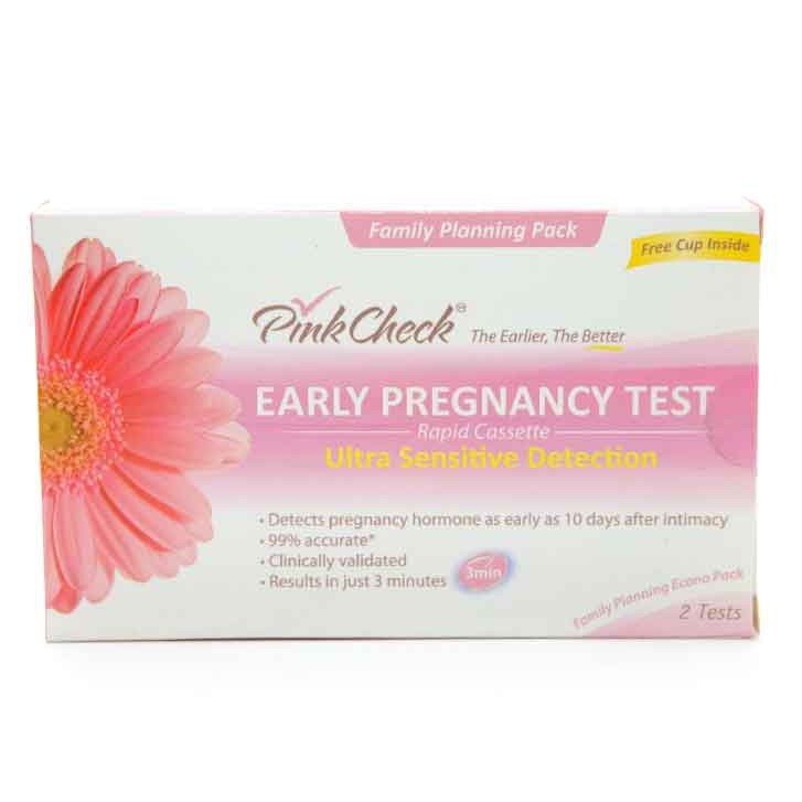 PINK CHECK Early Pregnancy Test Ultra Sensitive Detection 2 Tests ...