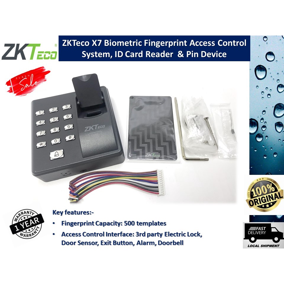 ZKTeco X7 Biometric Fingerprint Access Control System, ID Card Reader ...