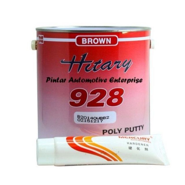 Nissan HITARY 928 POLY car PUTTY (BROWN/GREY) 4KG with HARDENER/Simen ...