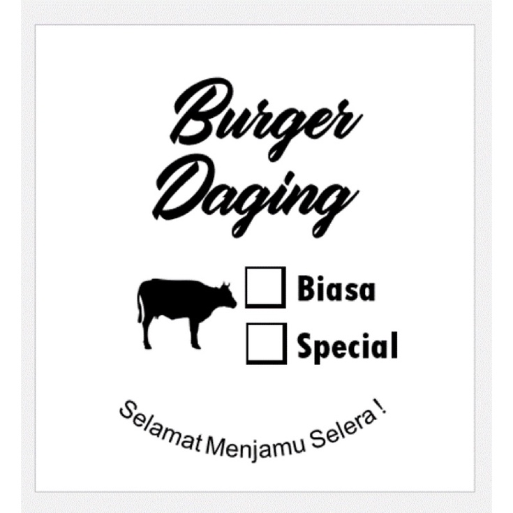 [STICKER LABEL BURGER] 100 PCS Stiker Burger Label Burger Thermal ...