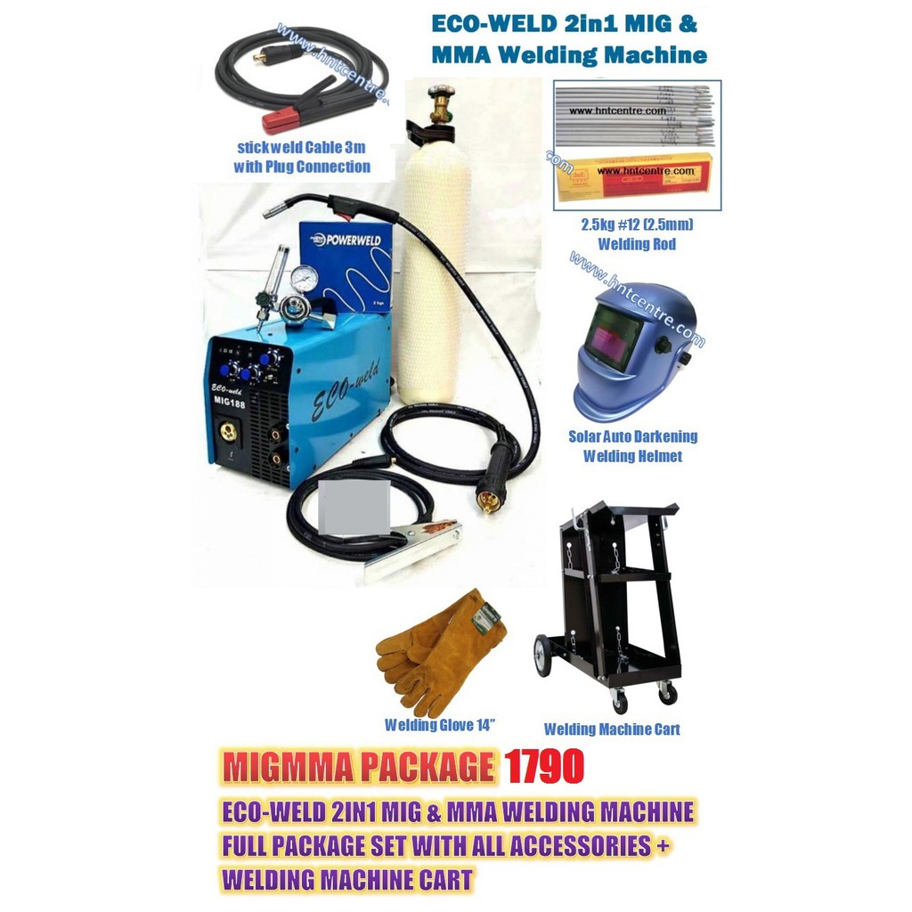2IN1 MIG & MMA Welding Machine FULL SET MIGMMA1790 with Cart | Shopee ...