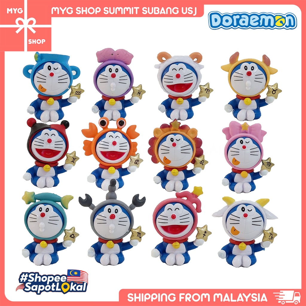 [OEM] Doraemon Zodiac Sign 12pcs 5cm Collectibles Cake Topper ...